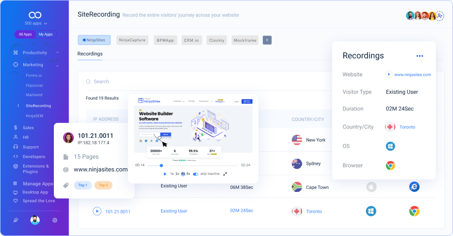 Improve Visitor Recording | SiteRecording by 500apps